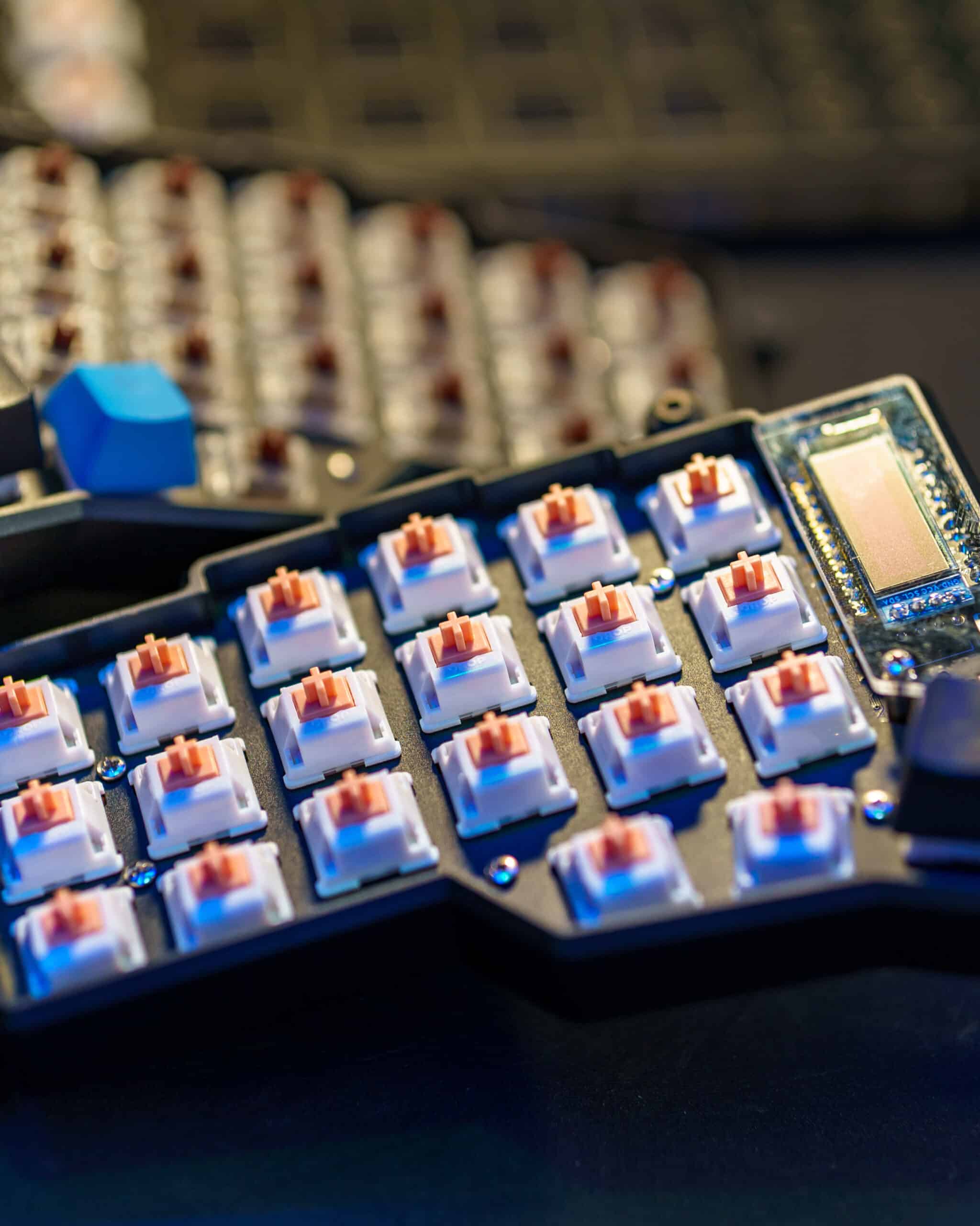 CRKBD Build with Holy Panda Switches and an IMK Case